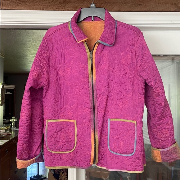 Jackets & Coats | Vibrant Dark Pink And Purple Quilted Reversible ...